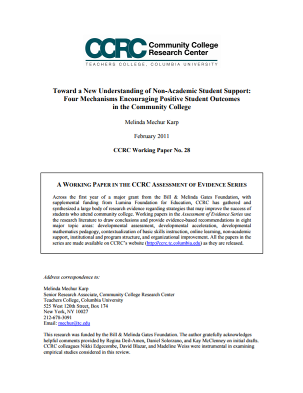 Toward a New Understanding of Non-Academic Student Support: Four ...